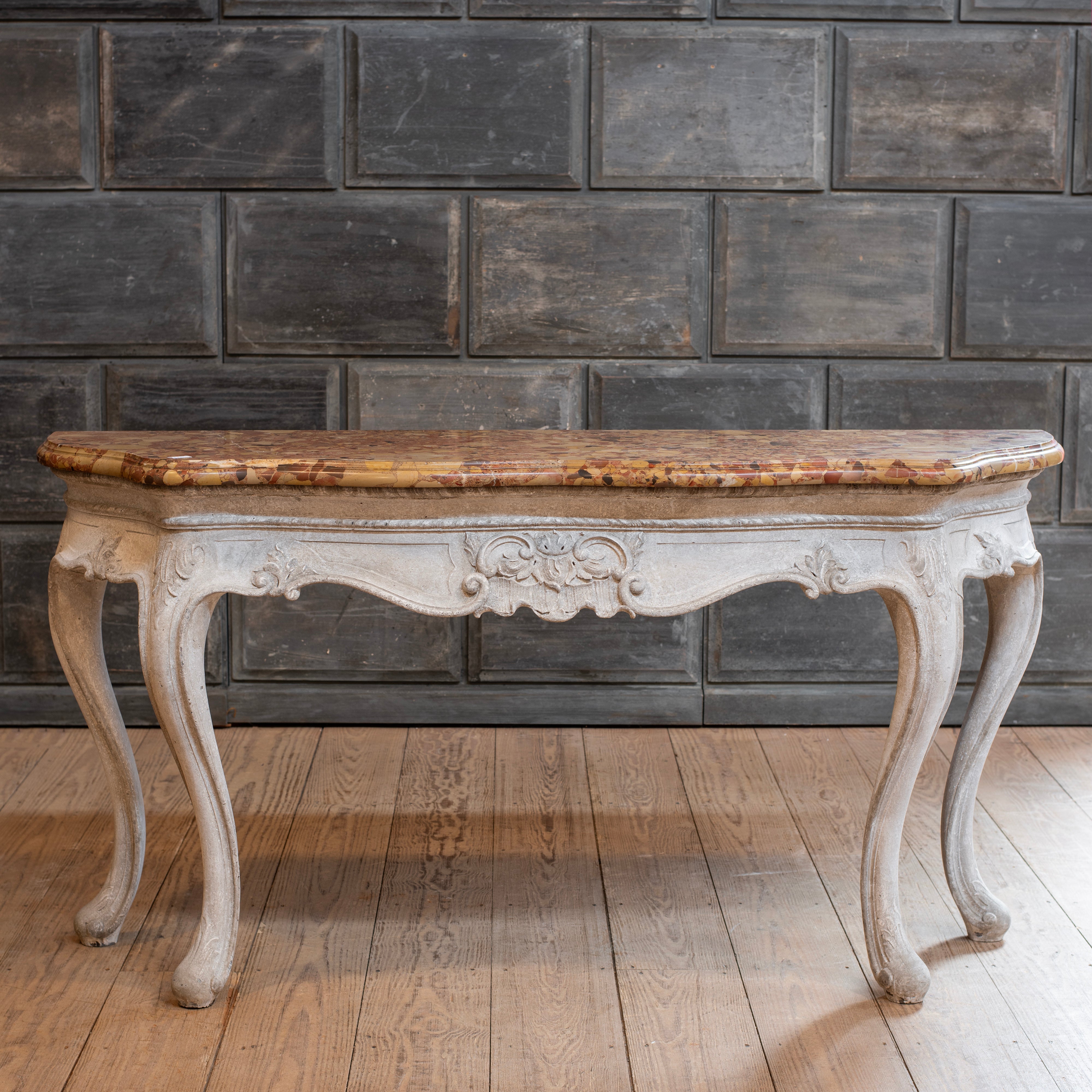 19th C. French Painted Console Table with Cabriole Legs and Shaped Mar – RT Facts