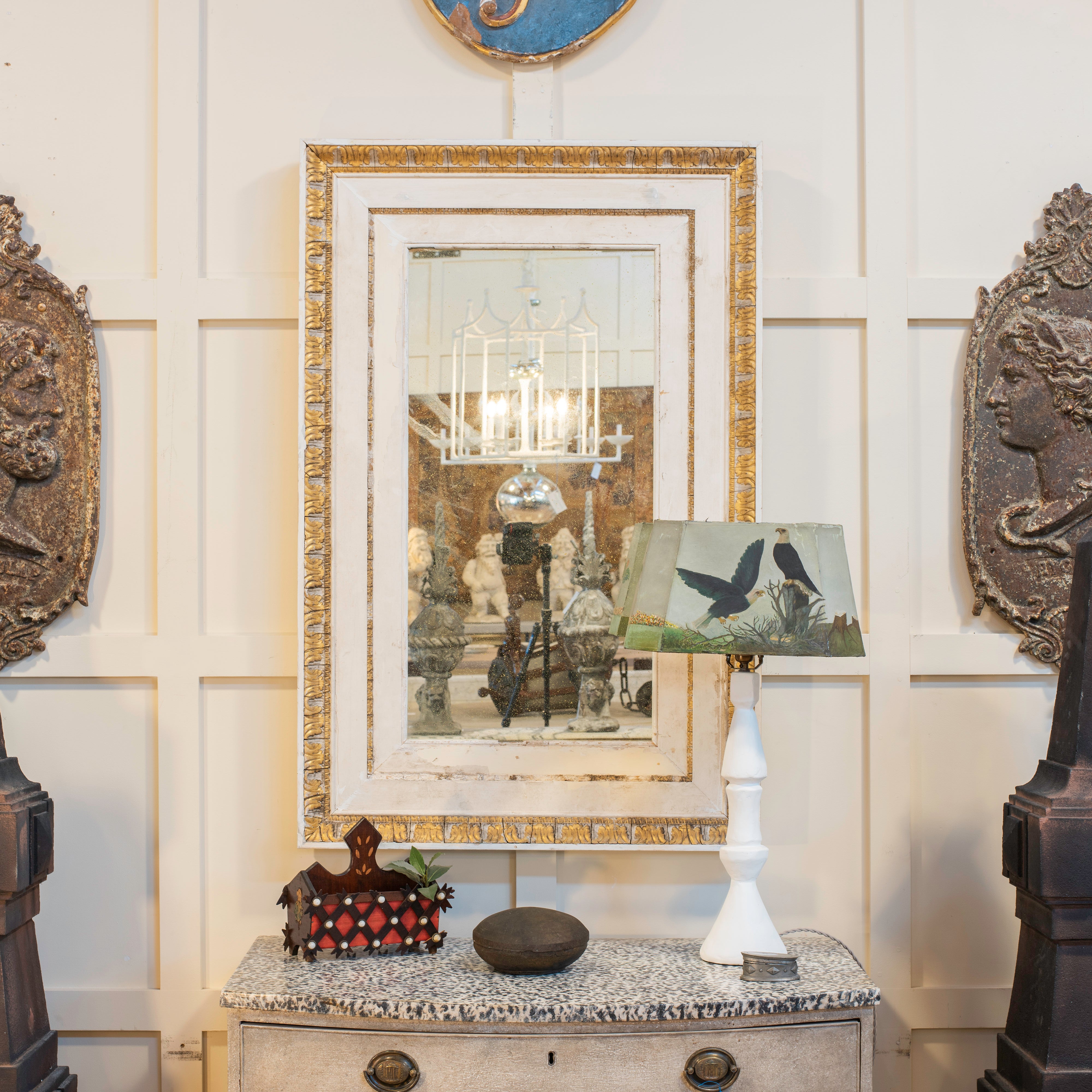 19th C. Painted French Mirror with Distrssed Glass – RT Facts