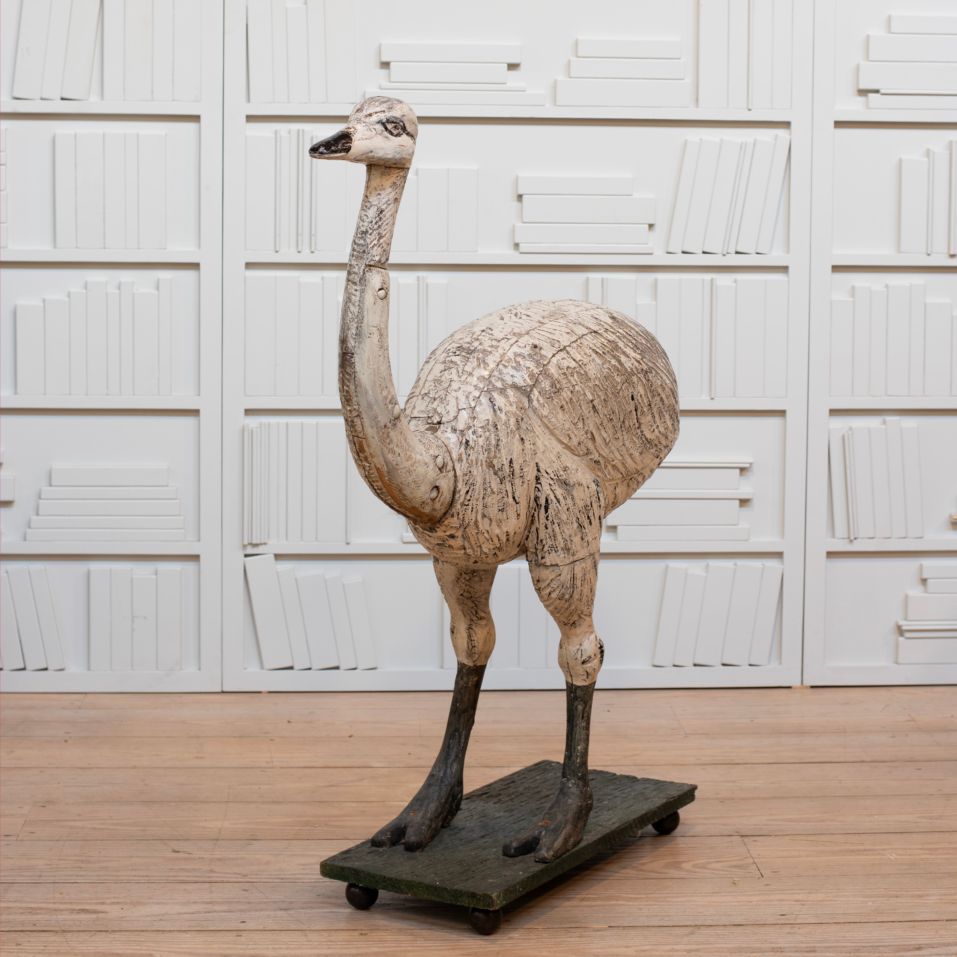 20th C. American Folk Art Carved and Painted Wood Emu, Life Size – RT Facts