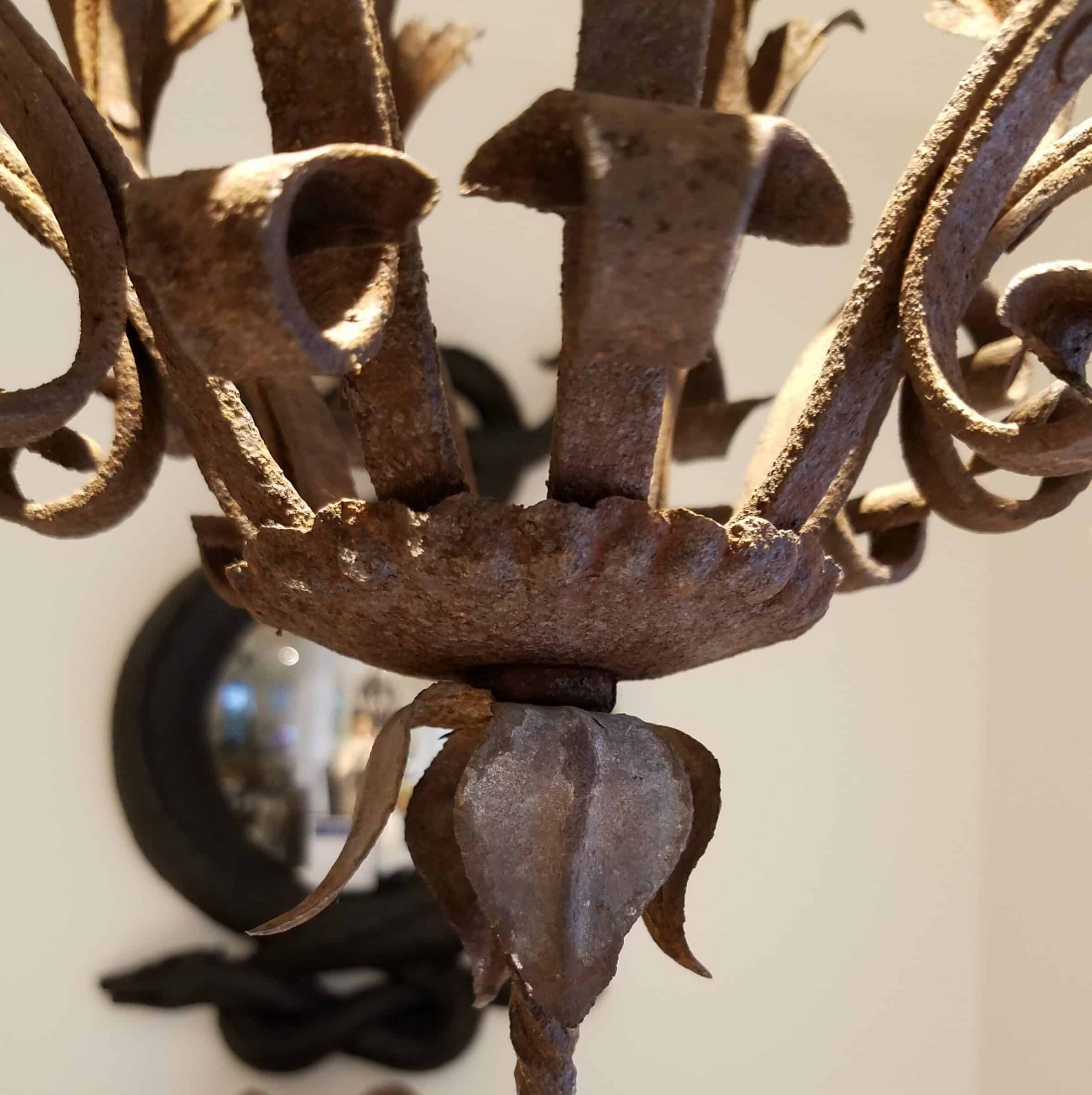 Antique Wrought Iron Light Fixture Newly Wired – RT Facts