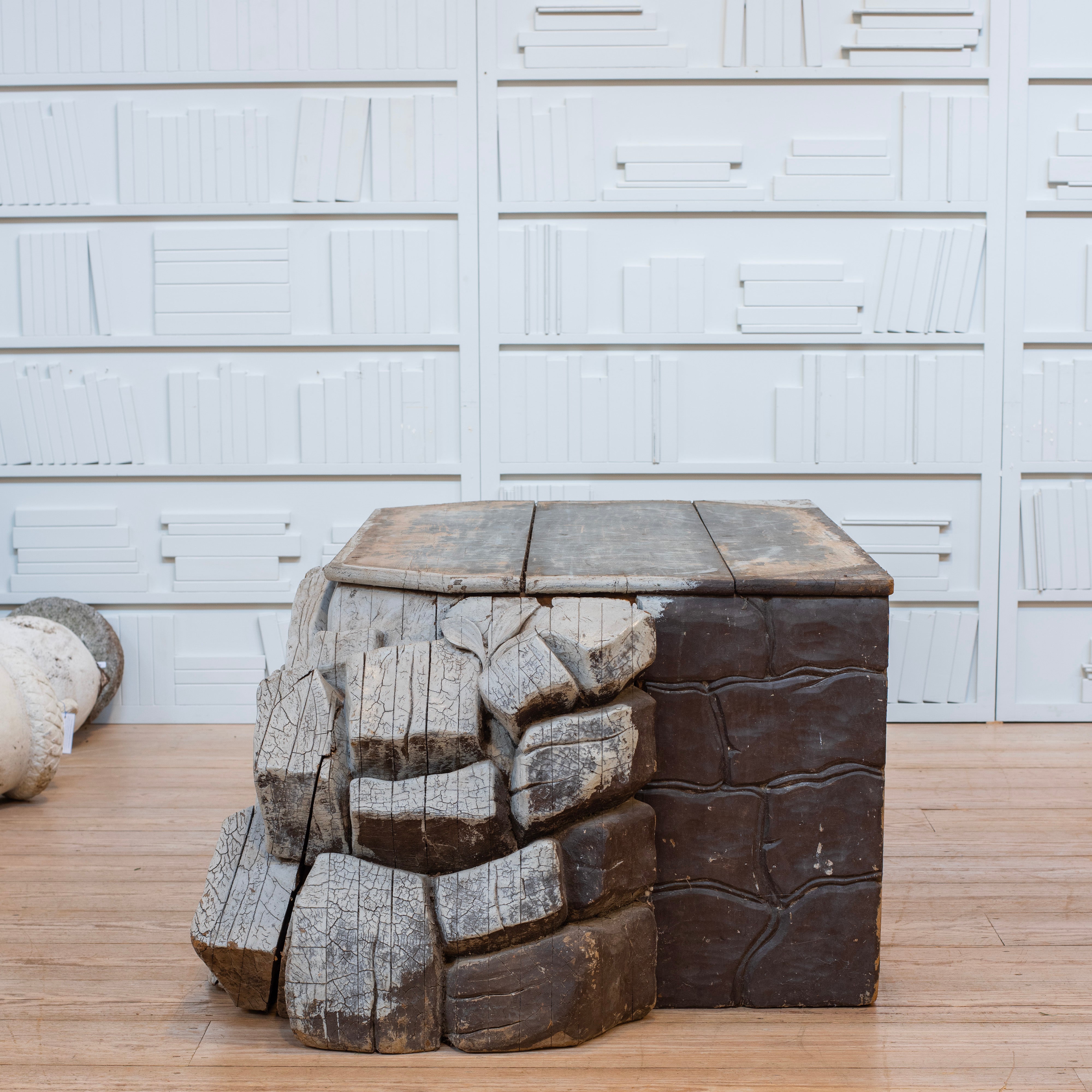 Monumental 19th C. Continental Rusticated Wood Pedestal – RT Facts