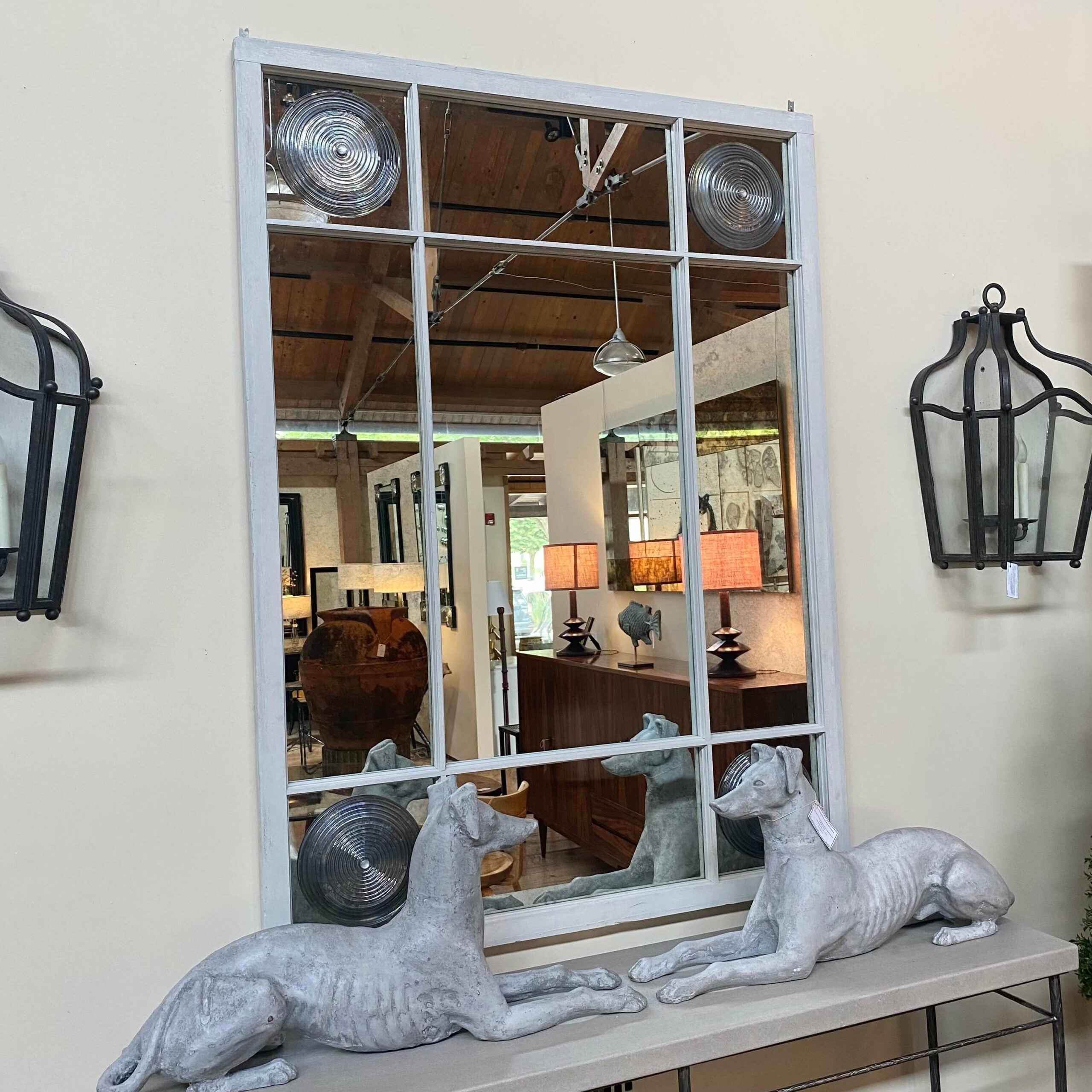 Rectangular Paned Mirror with Rosettes – RT Facts