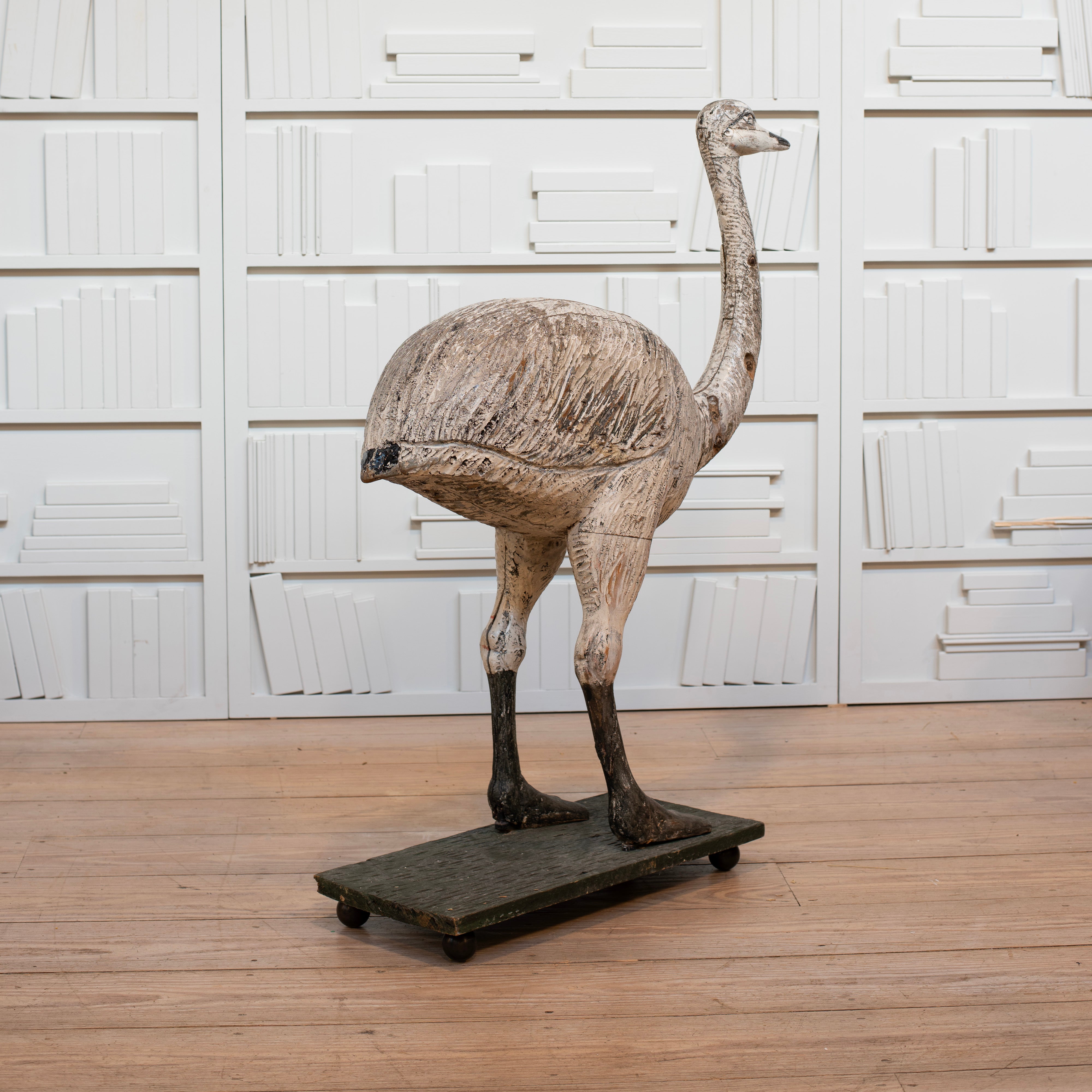 20th C American Folk Art Carved and Painted Wood Emu, Life Size – RT Facts