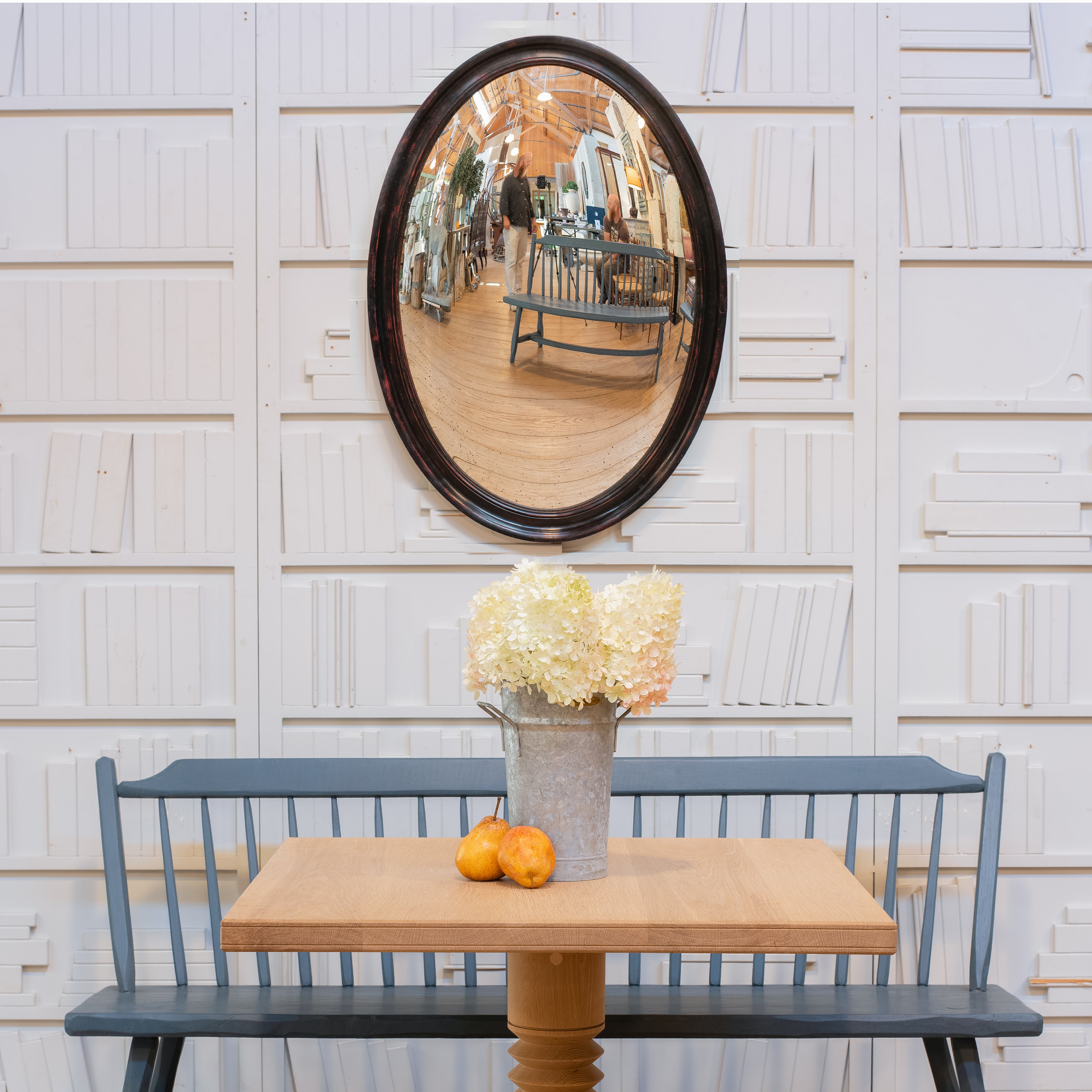 Large Ebonized Convex Oval Butler's Mirror – RT Facts