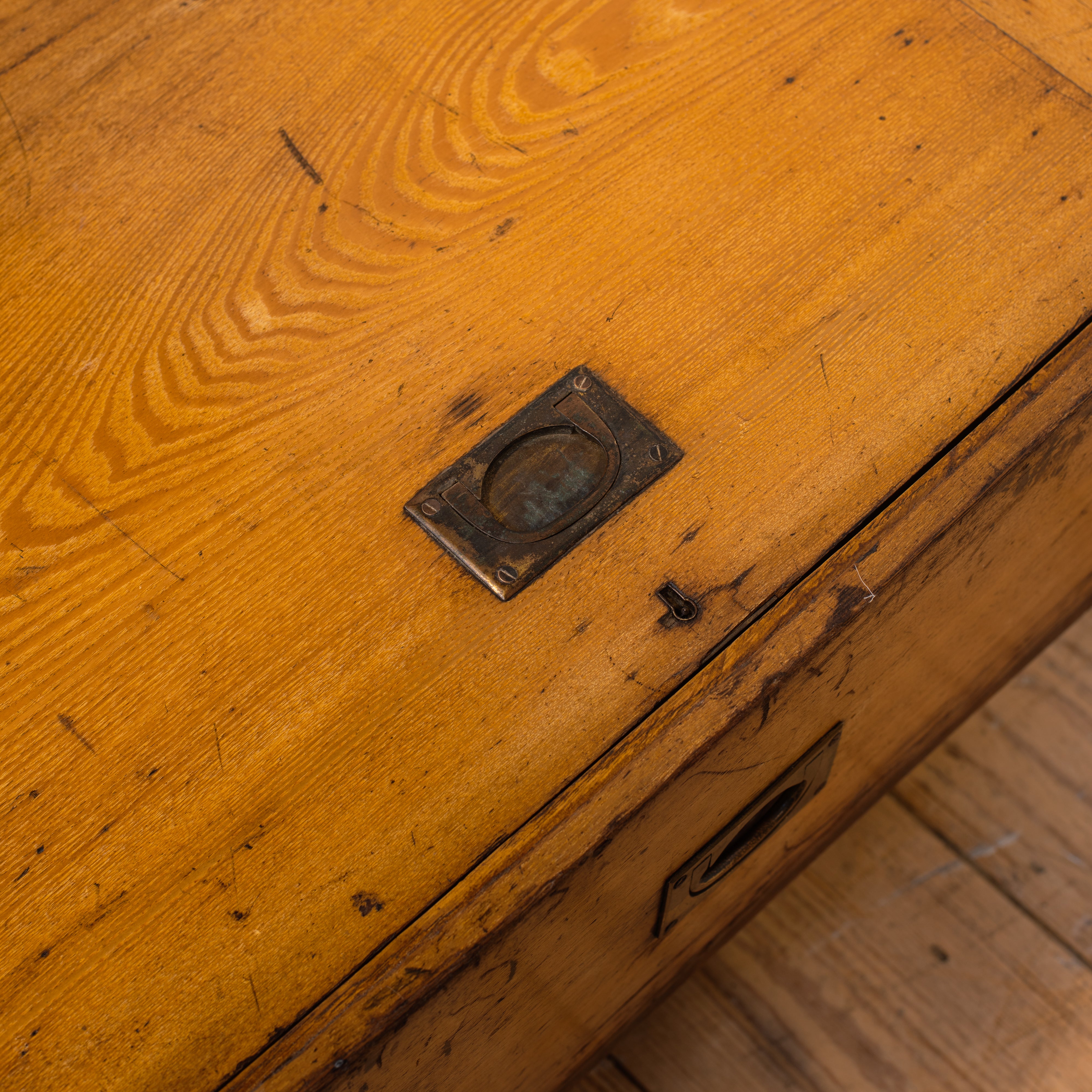 19th C Campaign Coffee Table on Custom Base – RT Facts