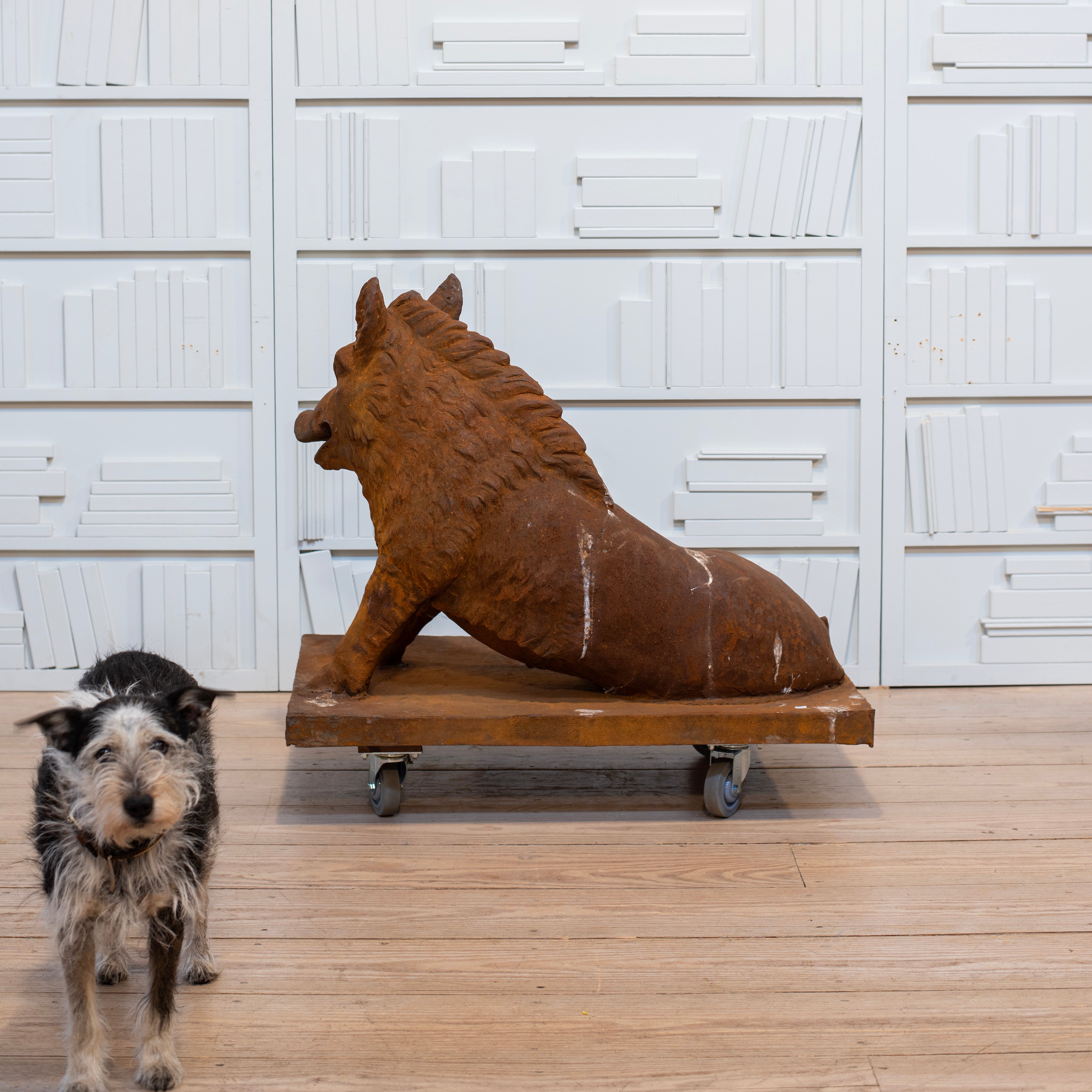 19th C. Figural Cast Iron Recumbent Boar after the "The Wild Boar" at ...