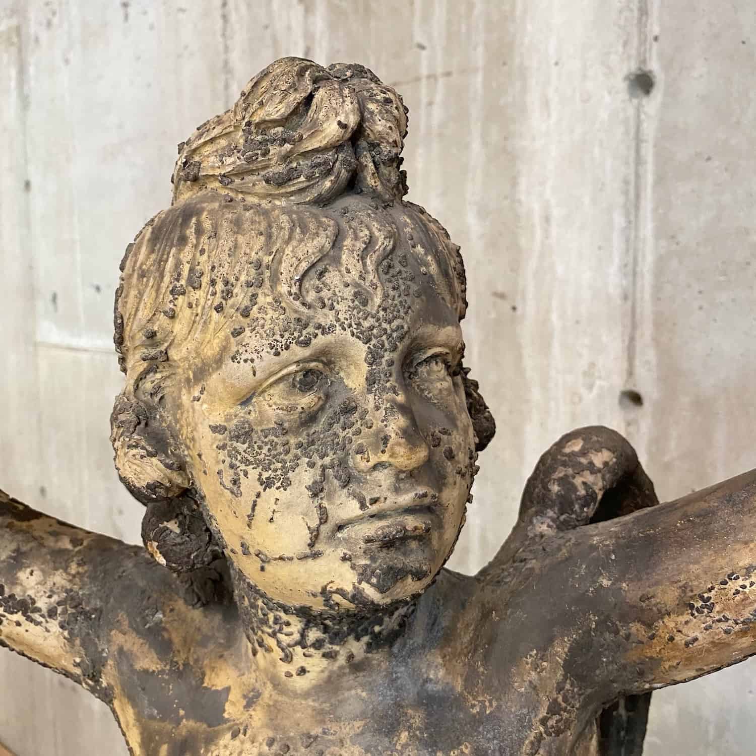 19th C. French Buff Terracotta Standing Cherub Statue – RT Facts