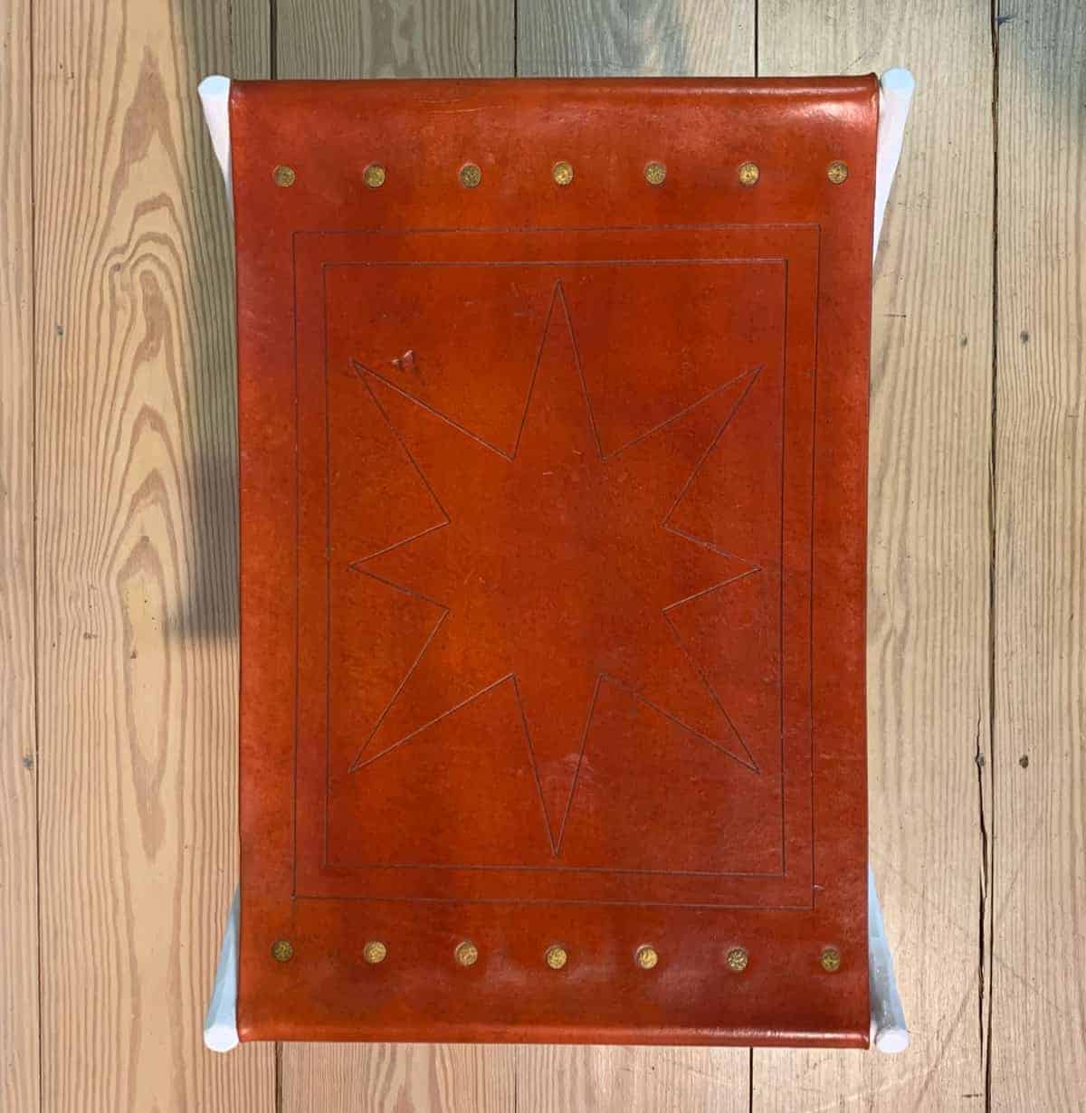 Campaign Stool with Powder Coated Base and Leather Seat – RT Facts