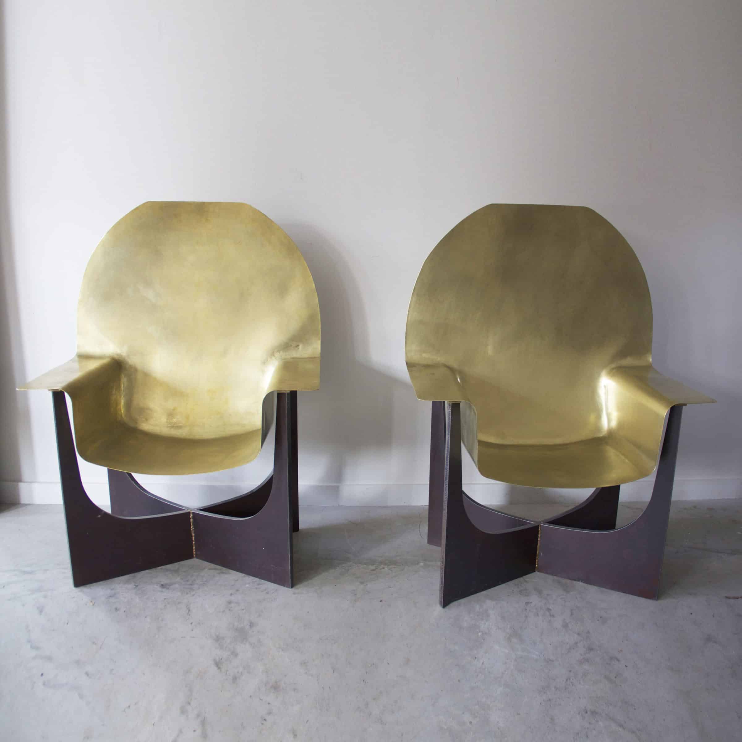 Pair of Sculptural Modern Bronze and Iron Chairs – RT Facts