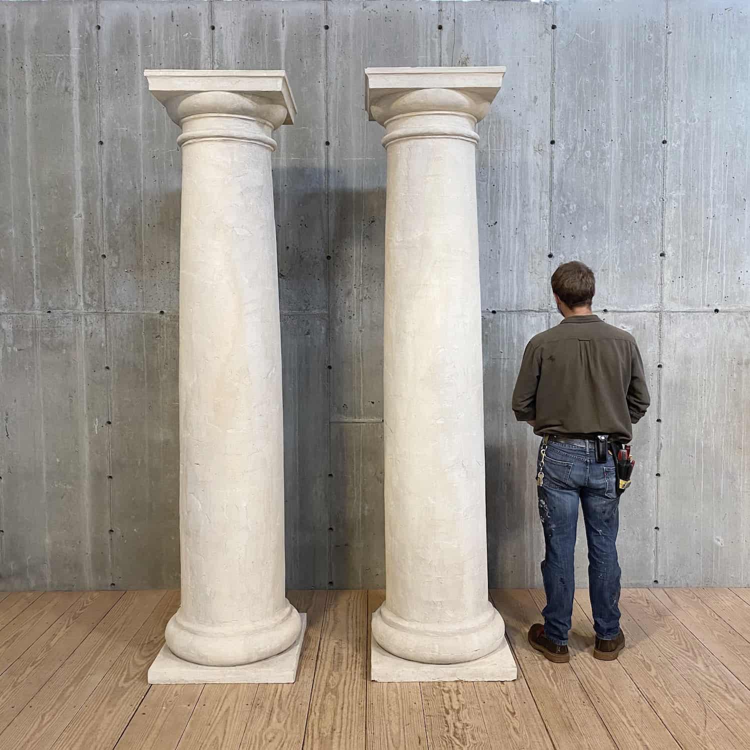 Pair of Monumental Stone Veneered Doric Columns – RT Facts