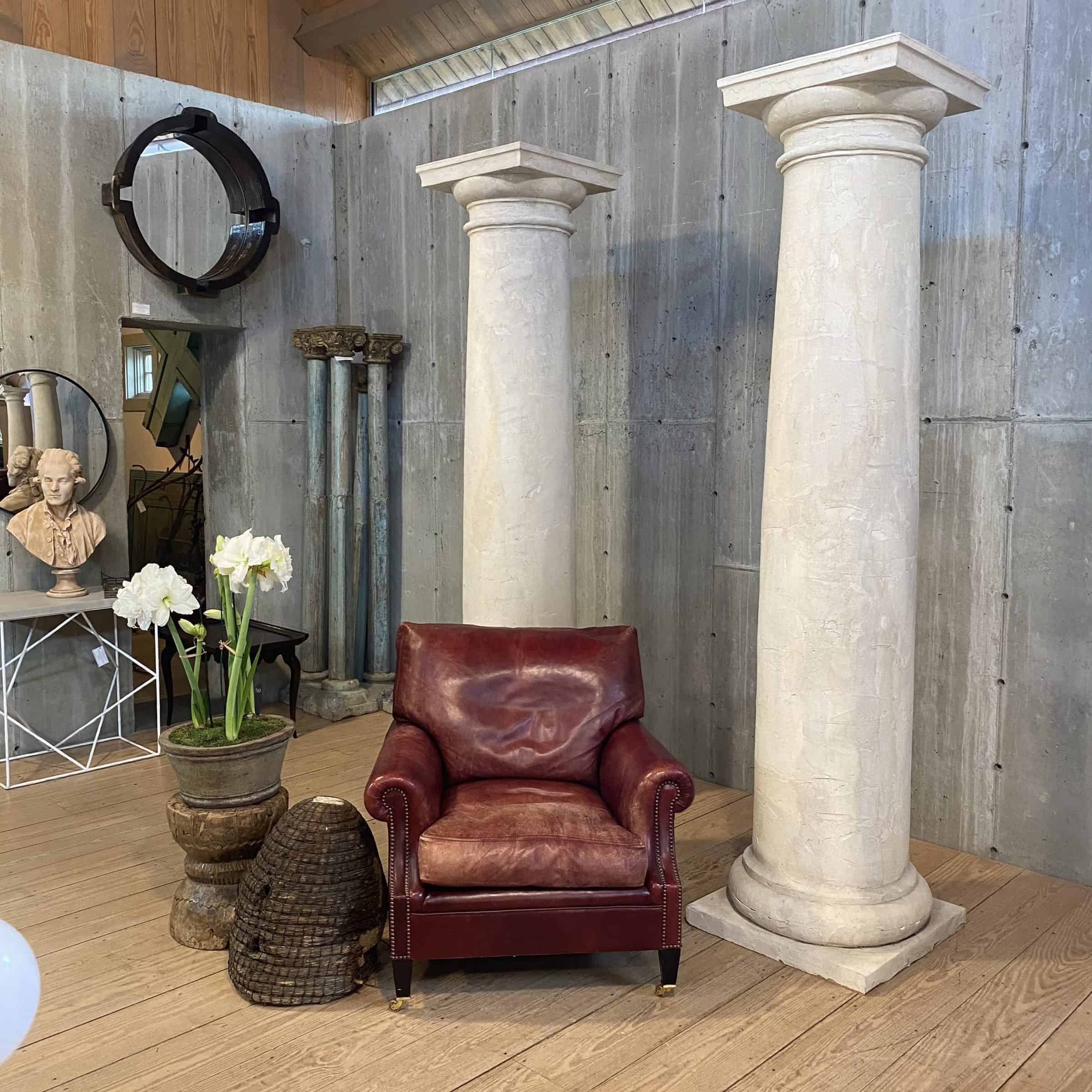 Pair of Monumental Stone Veneered Doric Columns – RT Facts