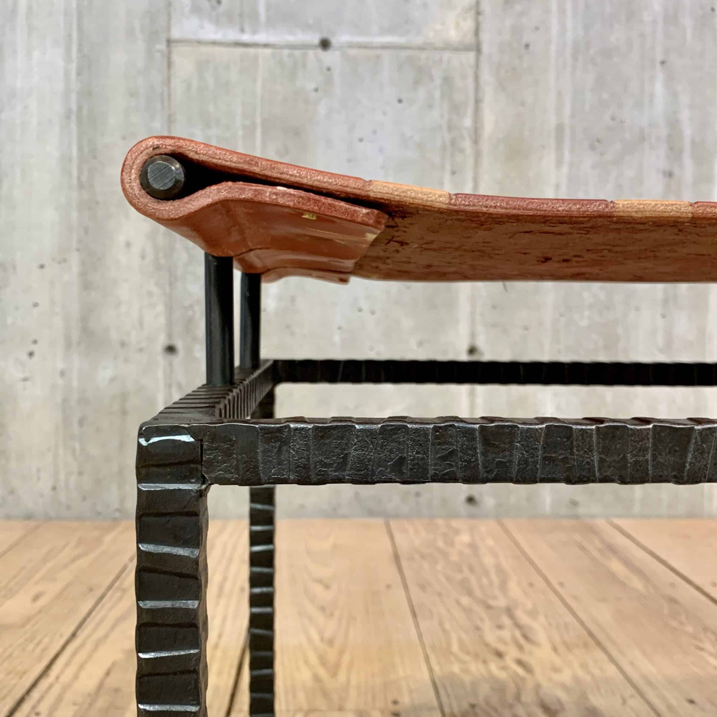 Textured Cube Stool with Floating Striped Leather Seat – RT Facts
