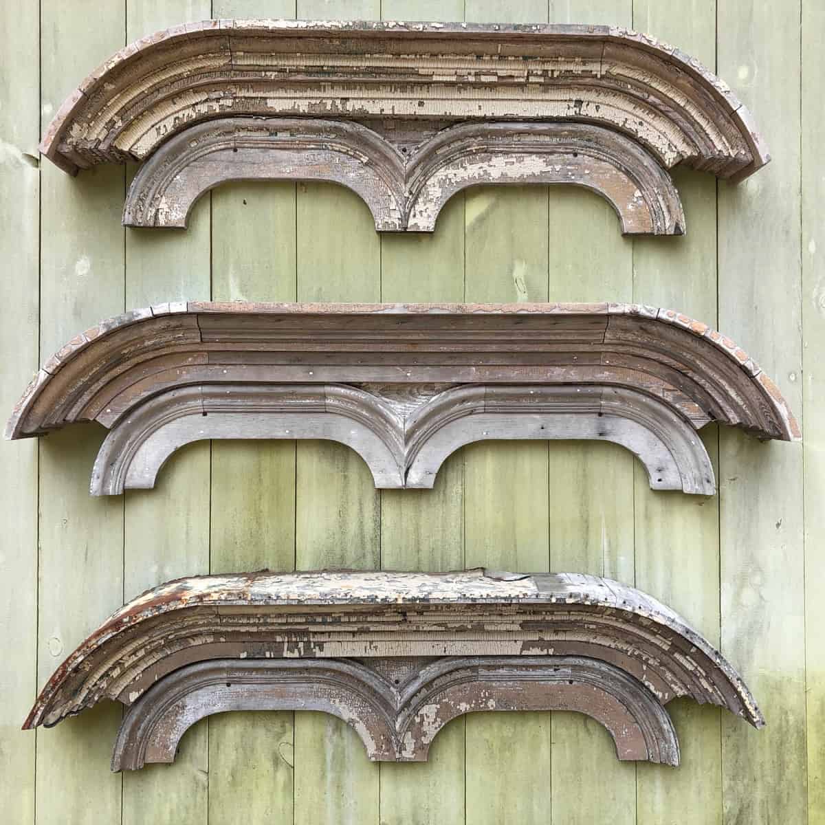 Antique Architectural Carved Wood Window or Door Fronton / Pediments ...