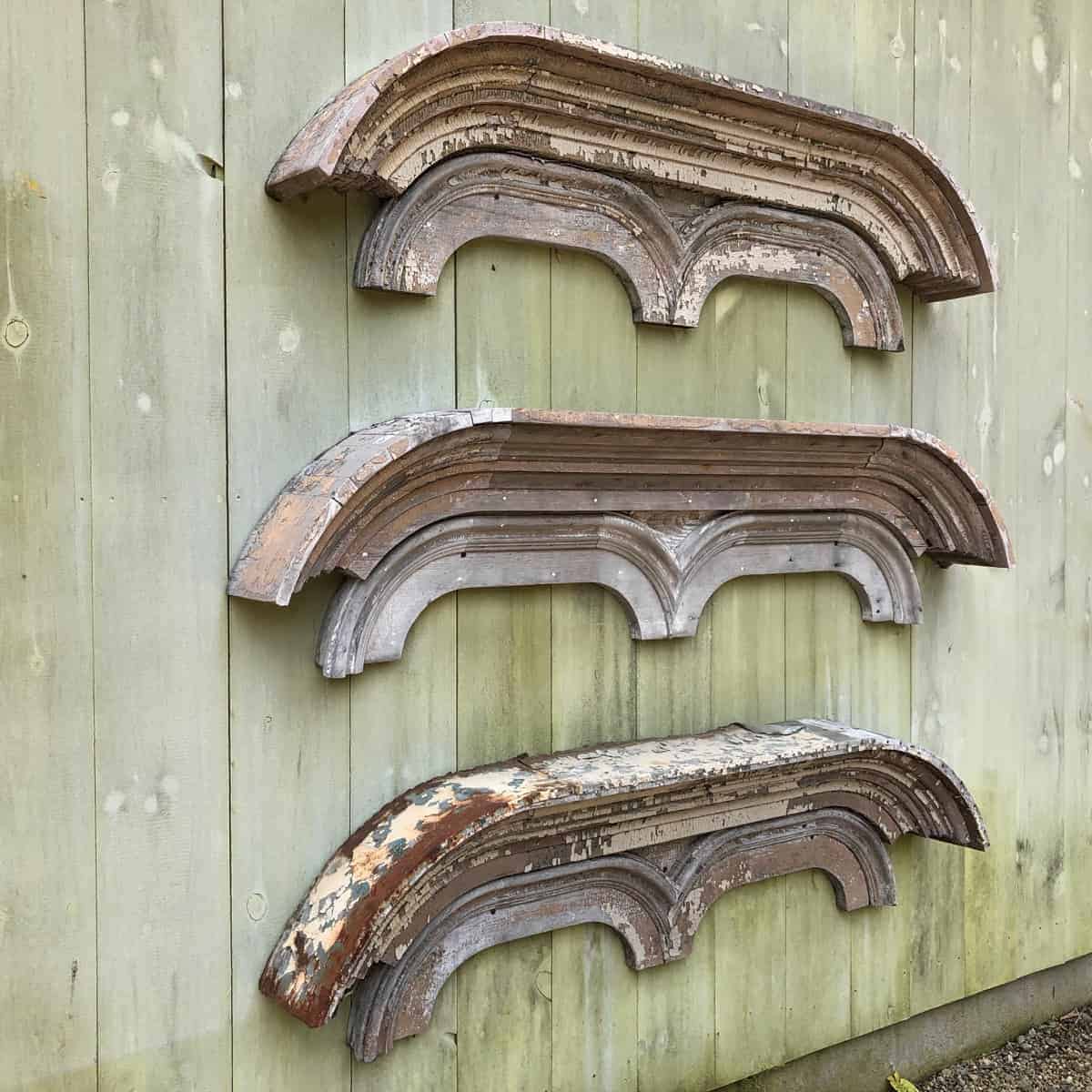 Antique Architectural Carved Wood Window or Door Fronton / Pediments ...