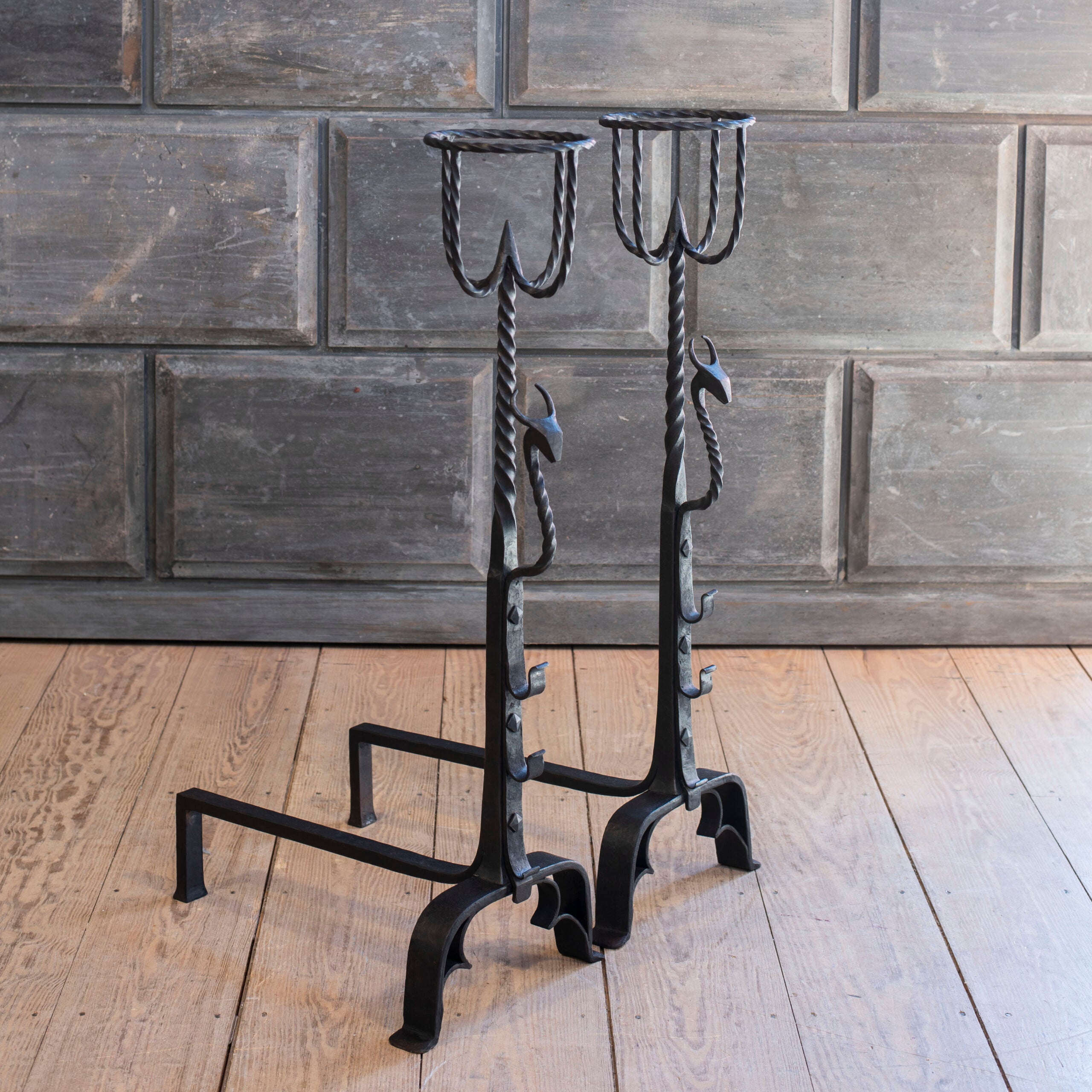 Early 20th C American Hand Forged Andirons – RT Facts