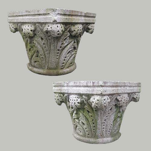 Pair of Carved Granite Architectural Capitals – RT Facts