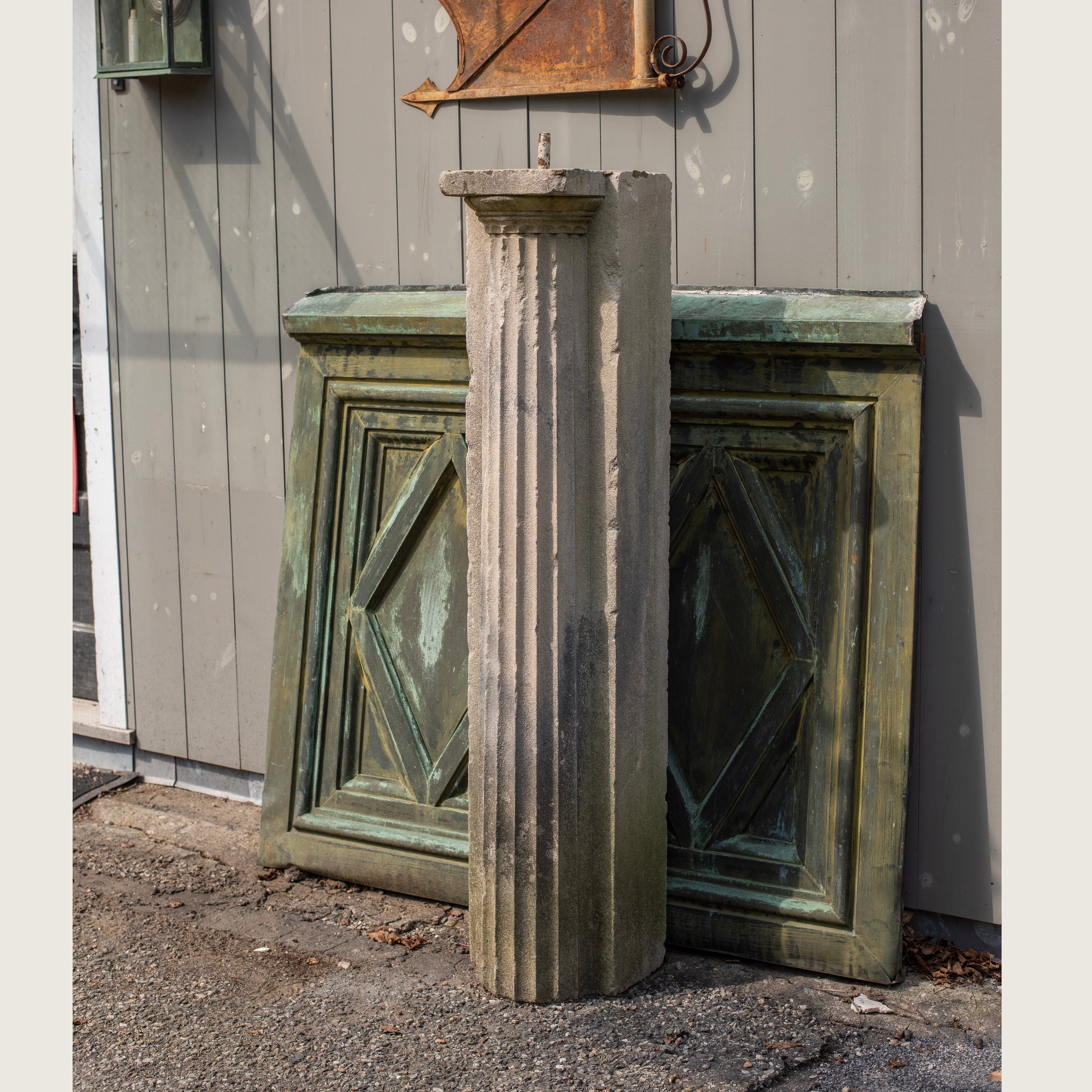Carved Limestone Architectural Element with Columnar Relief – RT Facts