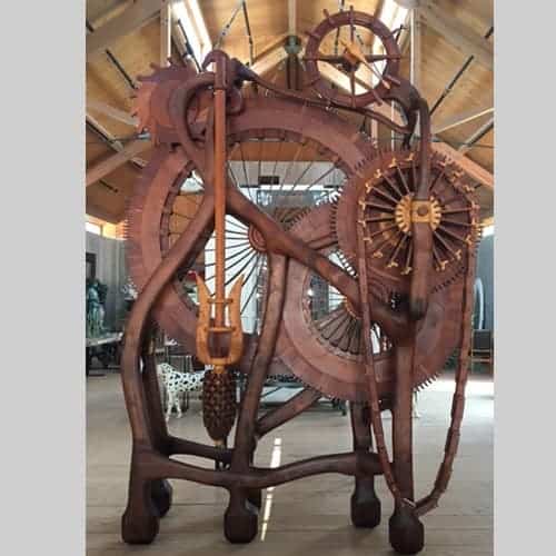 “Time Stops for the Artist” Monumental Carved Wood Clock Sculpture – RT ...