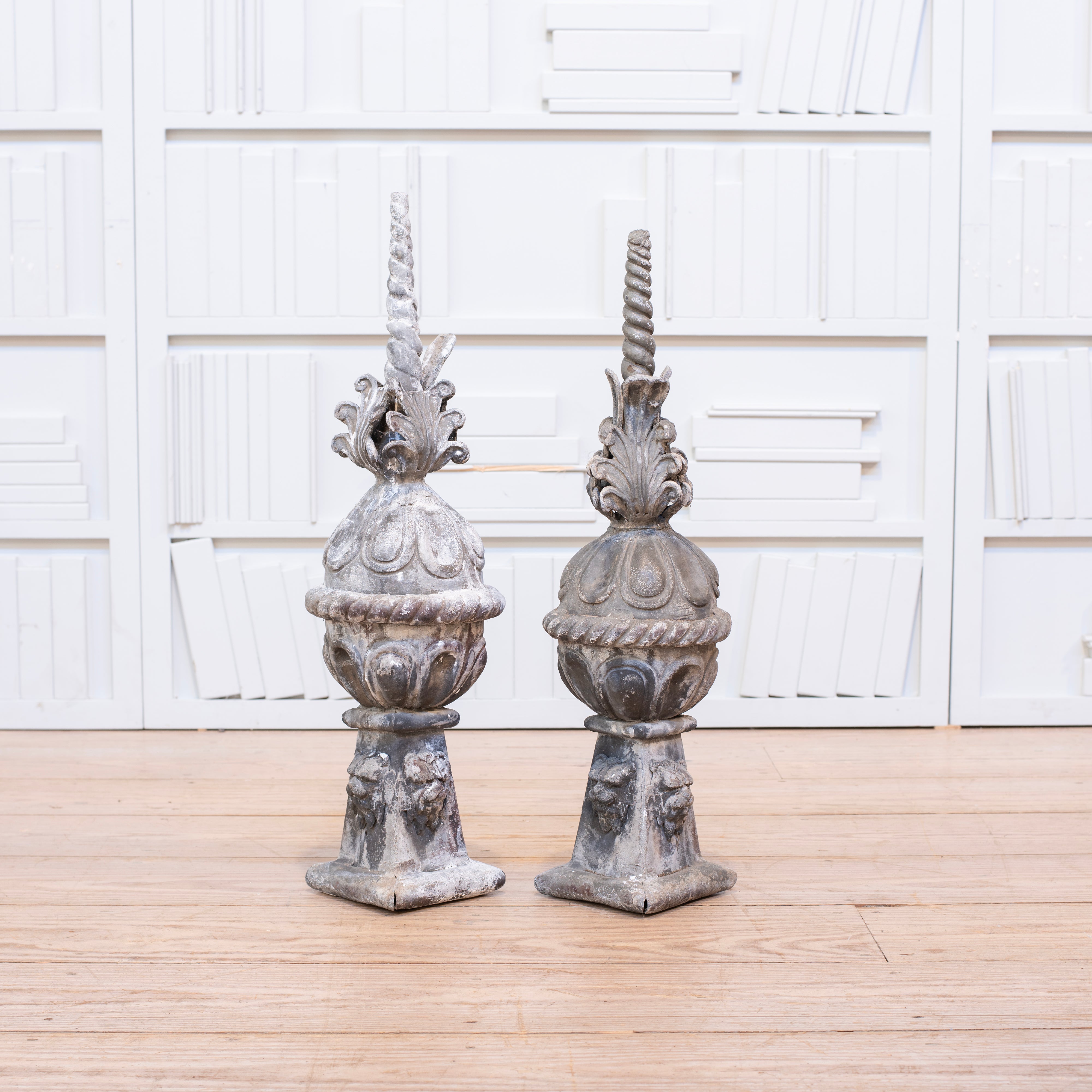 Pair of 18th C. French Architectural Lead Finials from Garden Folly ...