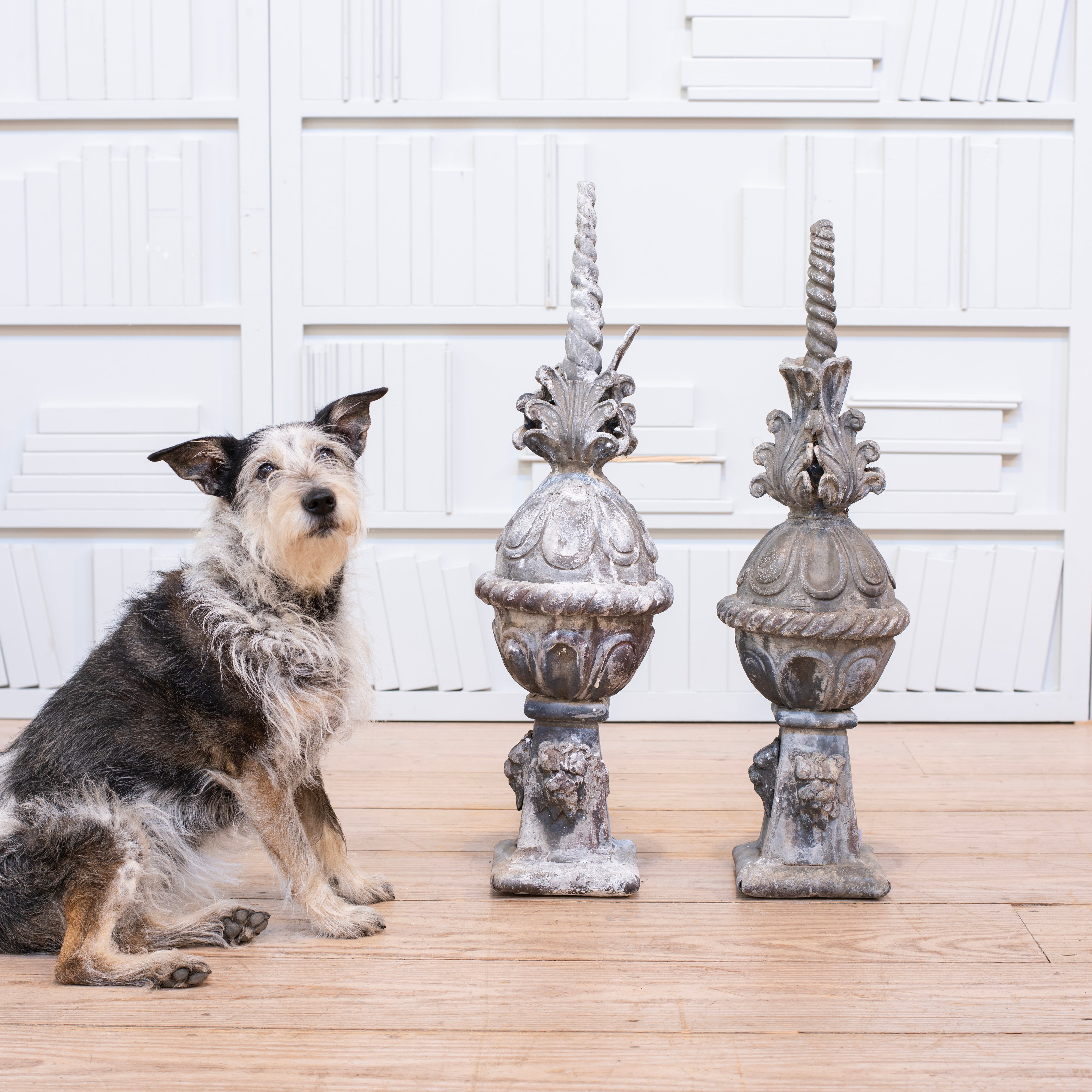 Pair of 18th C. French Architectural Lead Finials from Garden Folly ...